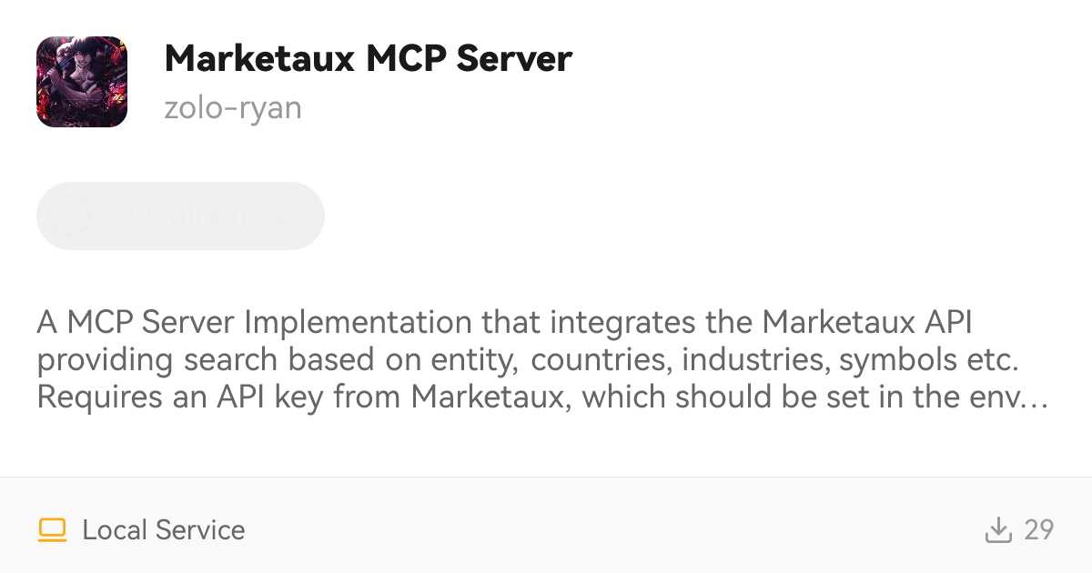 Marketaux MCP Server | MCP Servers · LobeHub