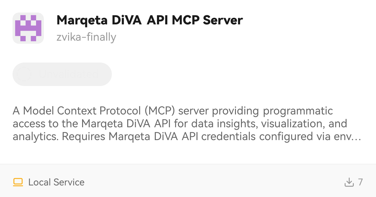 Marqeta DiVA API MCP Server | MCP Se... · LobeHub