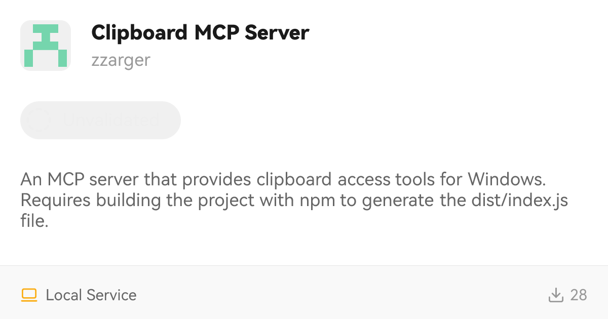 Clipboard MCP Server | MCP Servers · LobeHub