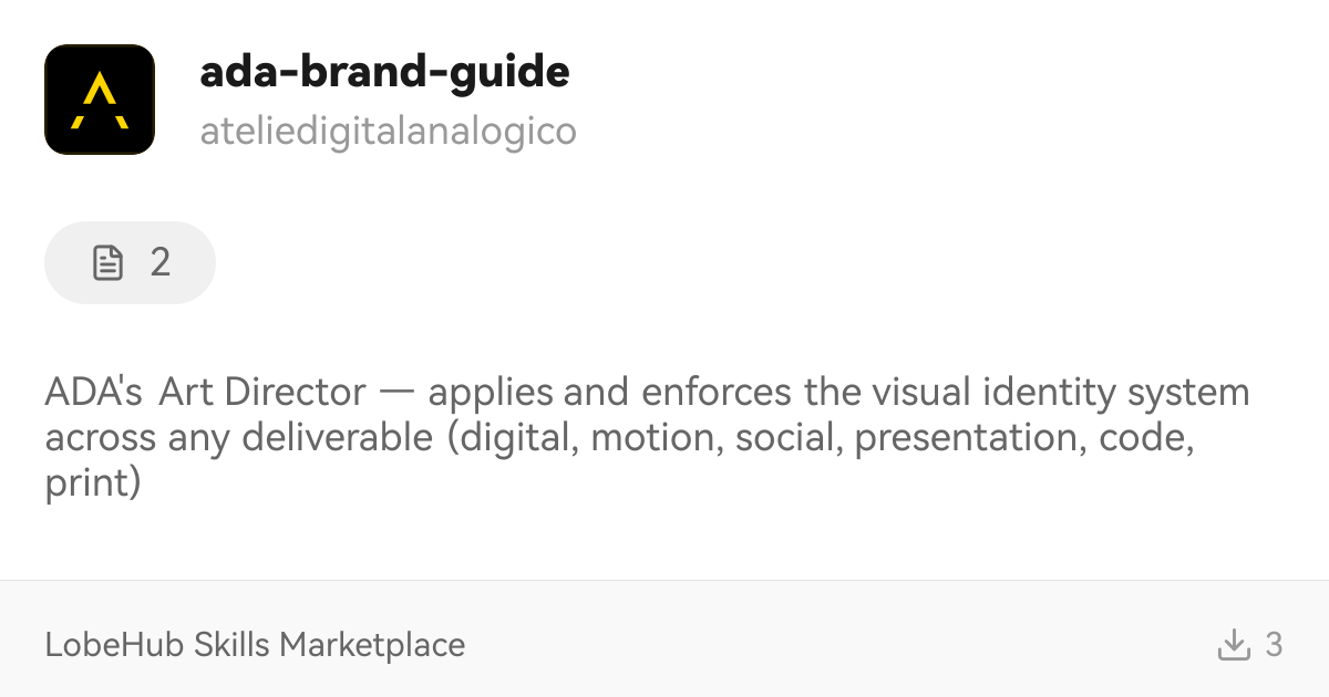 ada-brand-guide | Skills Marketplace · LobeHub