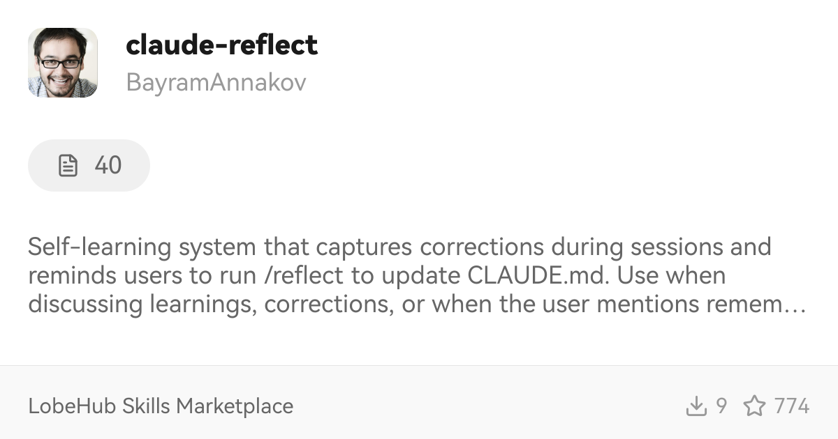 claude-reflect | Skills Marketplace · LobeHub