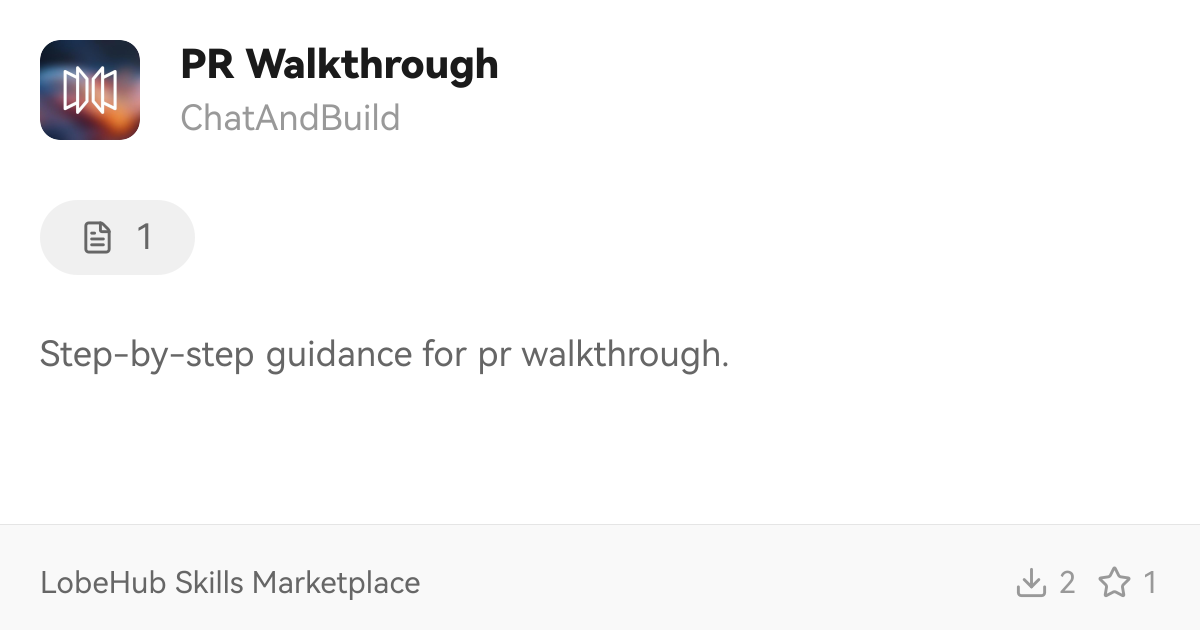 PR Walkthrough | Skills Marketplace · LobeHub