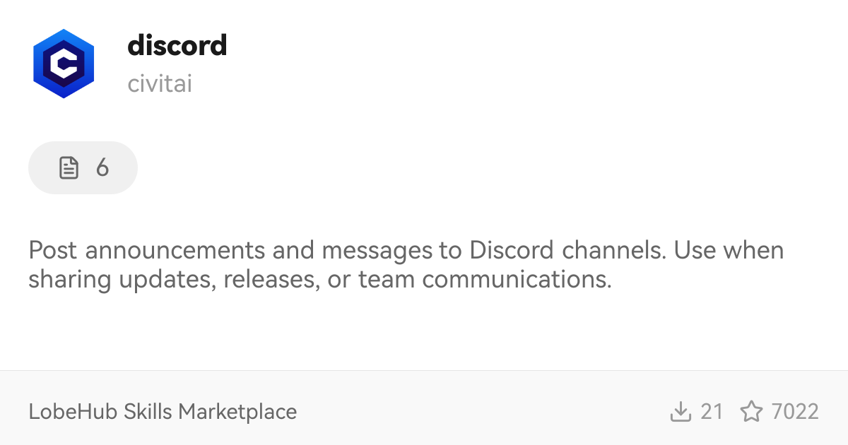 discord | Skills Marketplace · LobeHub