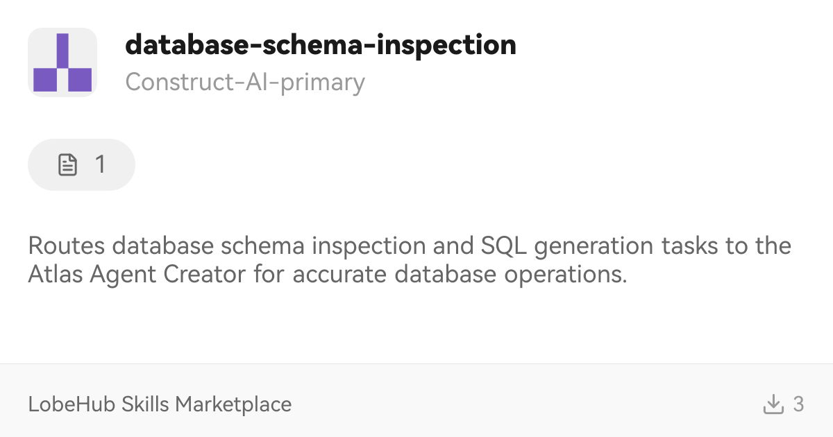 database-schema-inspection | Skills ... · LobeHub