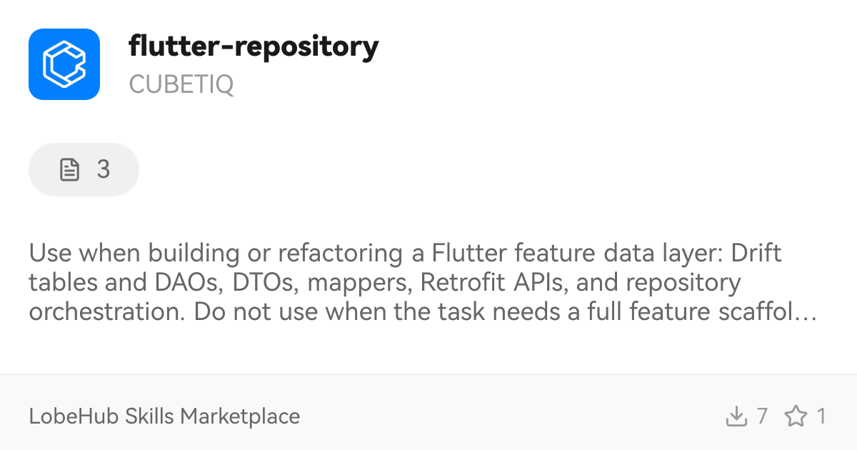 Flutter Repository Skills Marketplace · Lobehub 5725