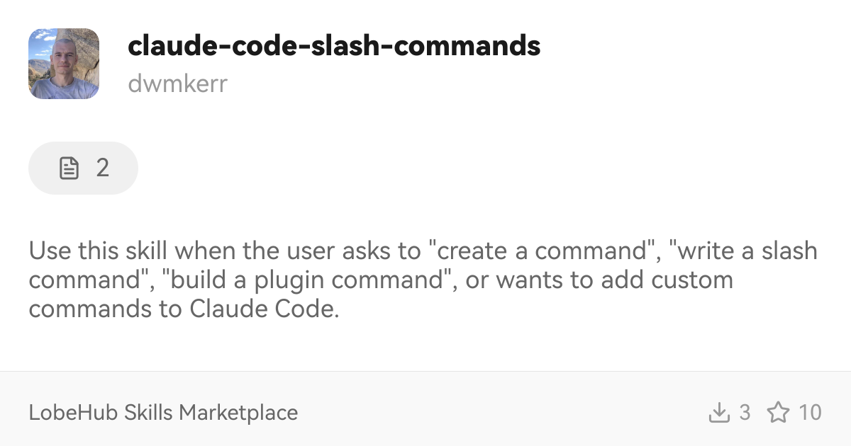claude-code-slash-commands | Skills ... · LobeHub