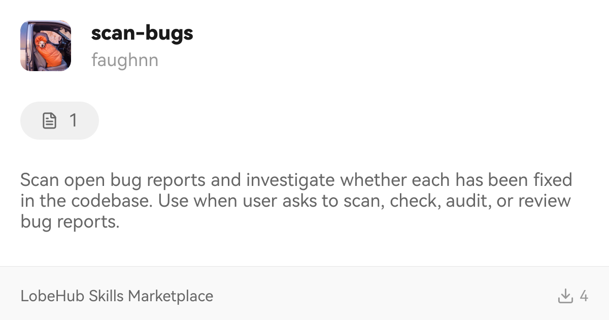 scan-bugs | Skills Marketplace · LobeHub