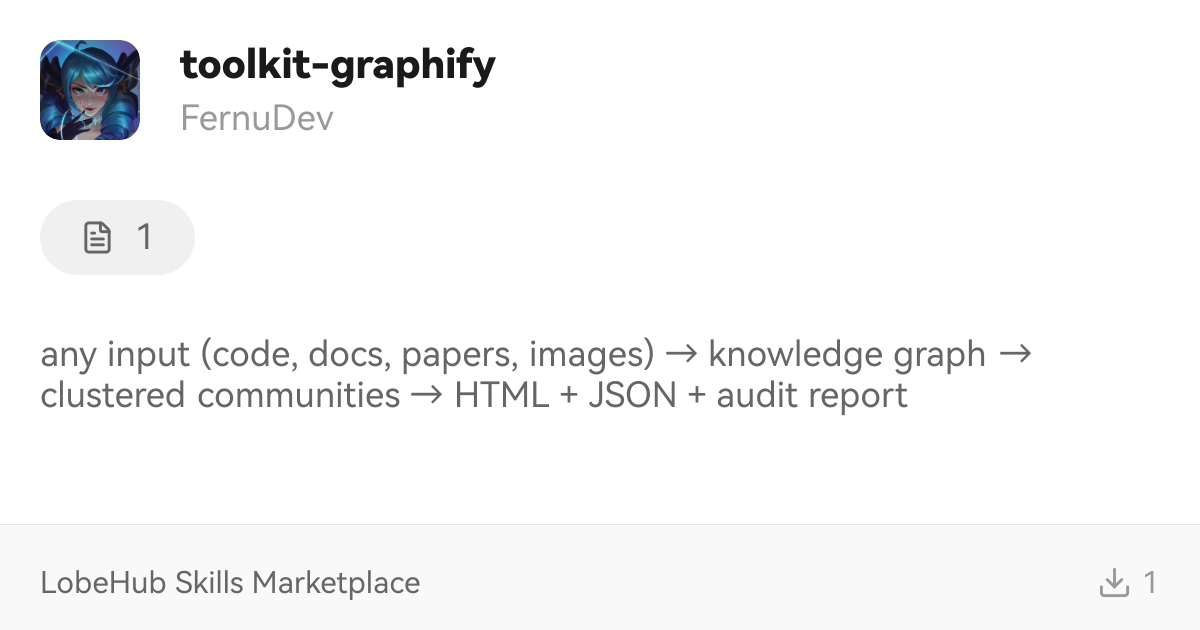 toolkit-graphify | Skills Marketplace · LobeHub
