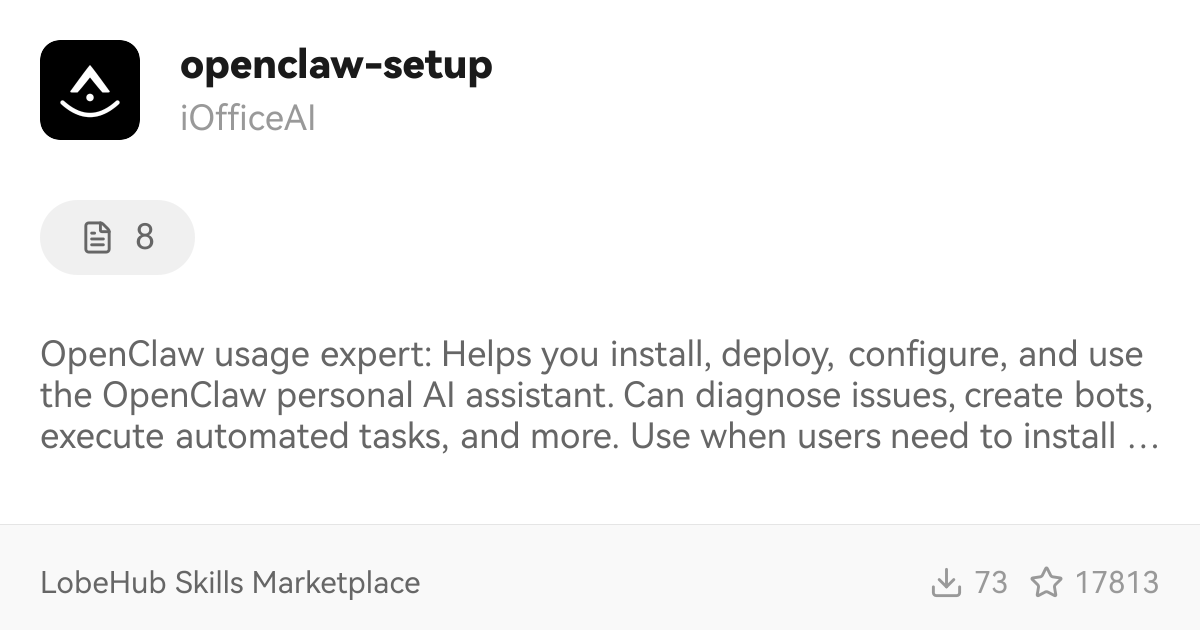 openclaw-setup | Skills Marketplace · LobeHub