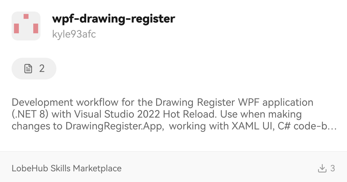 wpf-drawing-register | Skills Market... · LobeHub