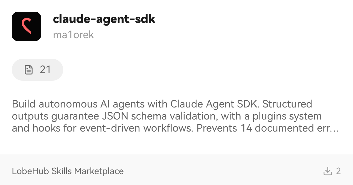 claude-agent-sdk | Skills Marketplace · LobeHub