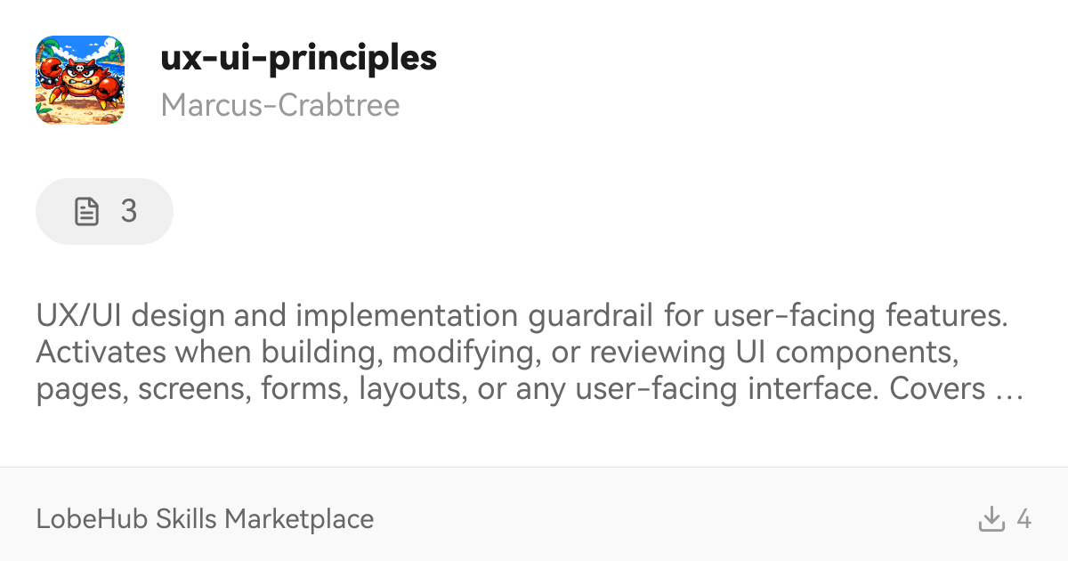 ux-ui-principles | Skills Marketplace · LobeHub