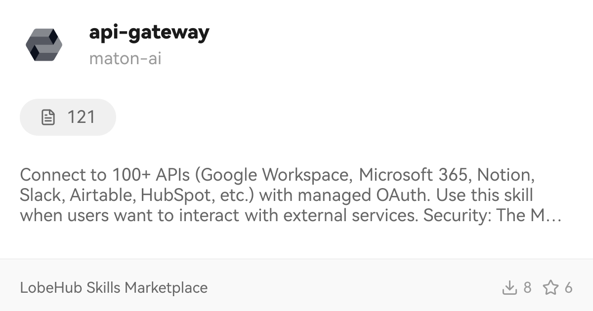 api-gateway | Skills Marketplace · LobeHub