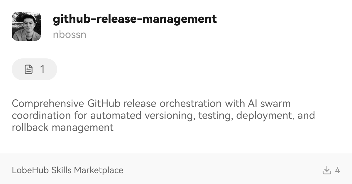 github-release-management | Skills M... · LobeHub