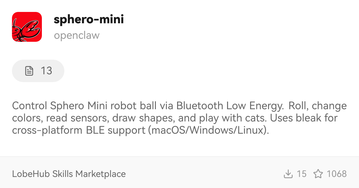 sphero-mini | Skills Marketplace · LobeHub