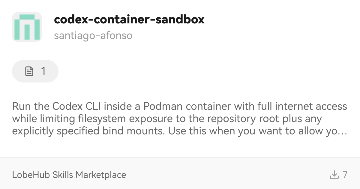 codex-container-sandbox | Skills Mar... · LobeHub