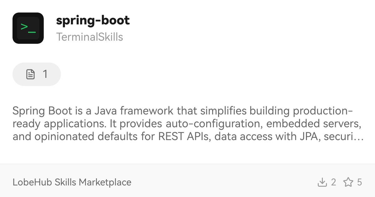 spring-boot | Skills Marketplace · LobeHub