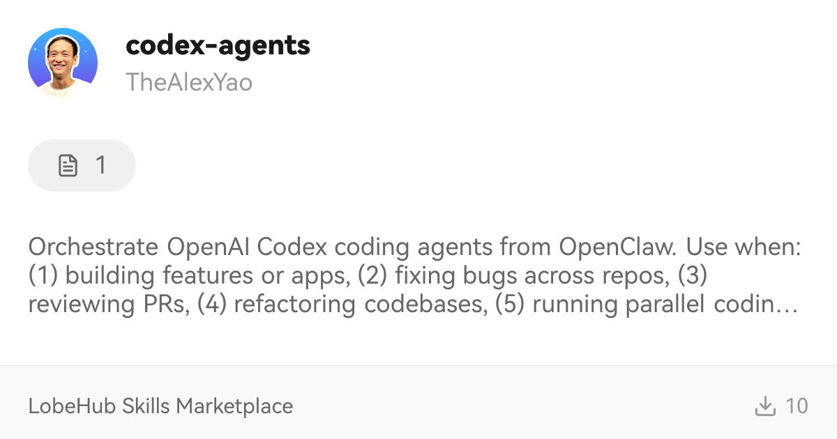codex-agents | Skills Marketplace · LobeHub