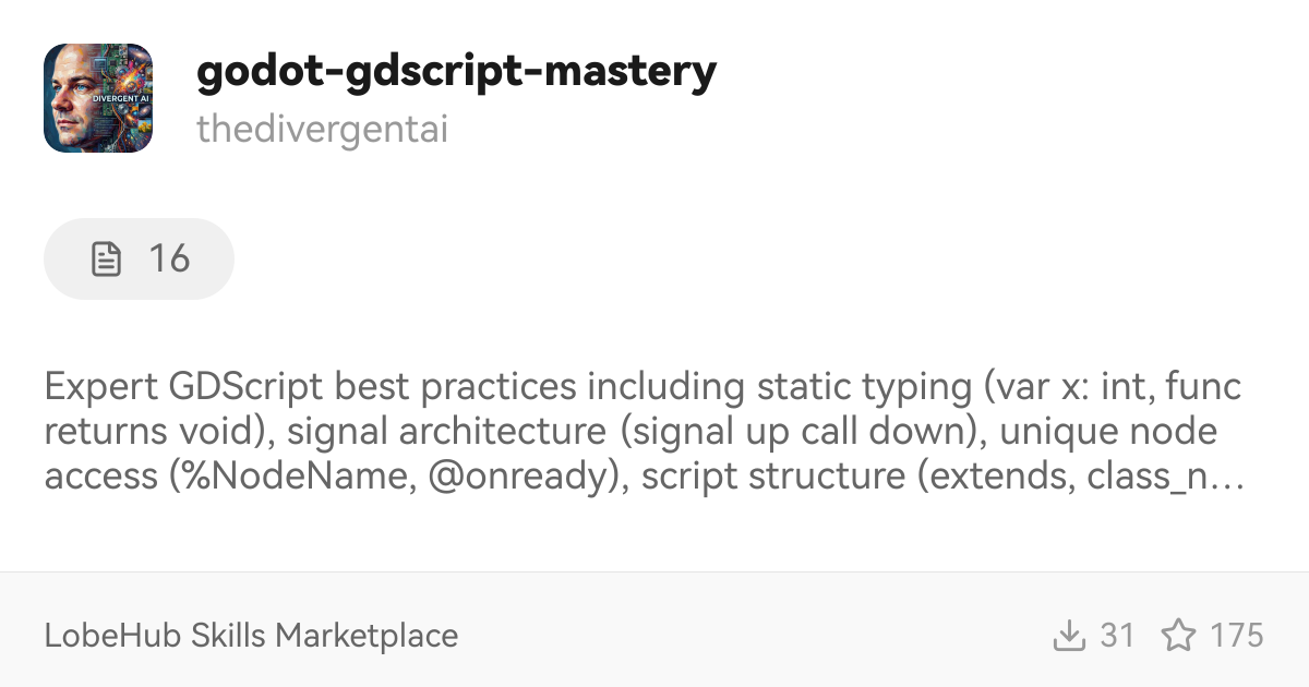 godot-gdscript-mastery | Skills Mark... · LobeHub