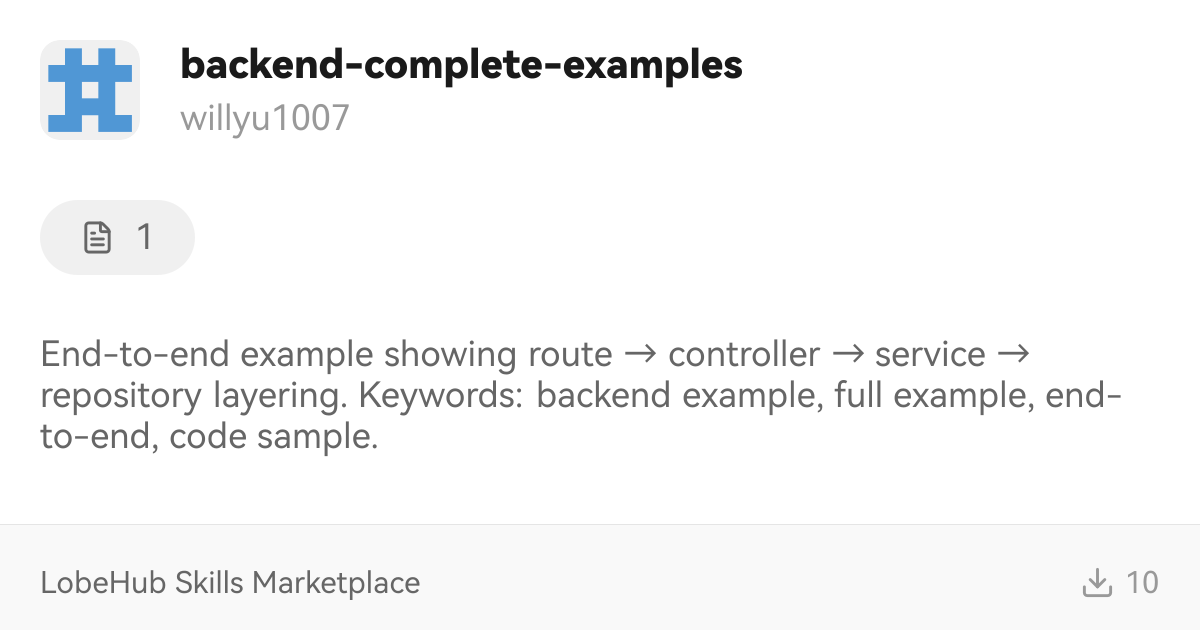 backend-complete-examples | Skills M... · LobeHub