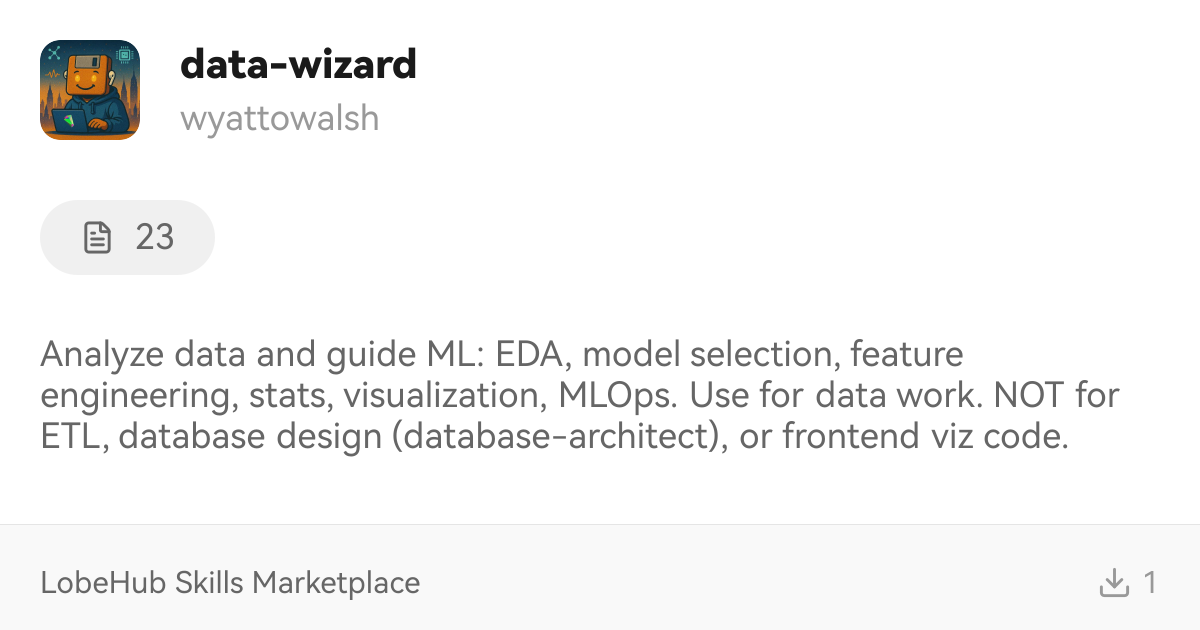 data-wizard | Skills Marketplace · LobeHub
